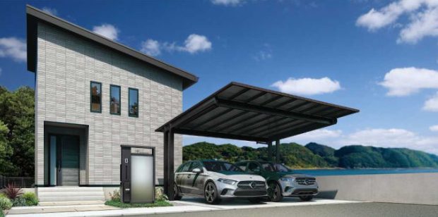 YKKAPカーポートエフルージュシリーズにブラックポリカ屋根登場 - 福岡のエクステリアBEC